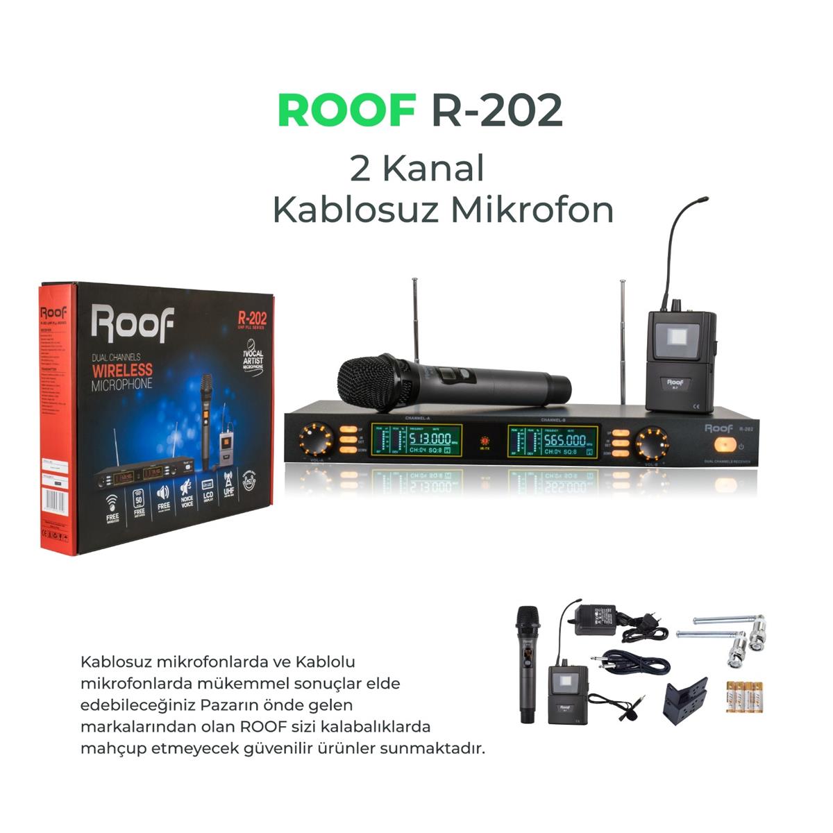 Roof R–202 E–Y 4 Kanal Telsiz Mikrofon Seti