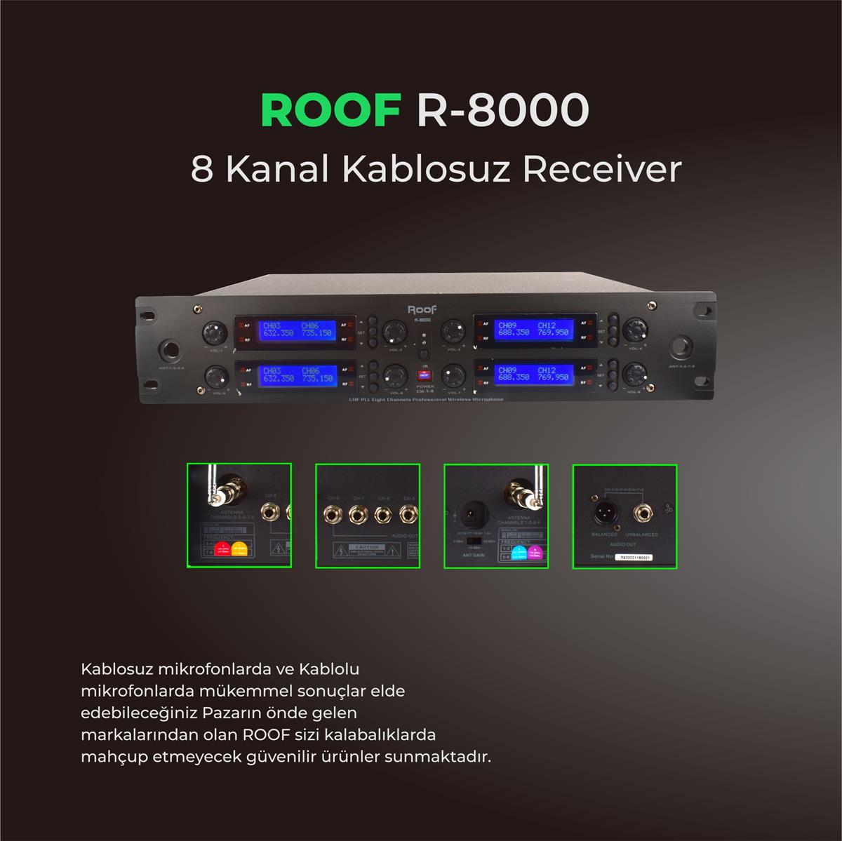 Roof R-8000 8 Kanal UHF Receiver
