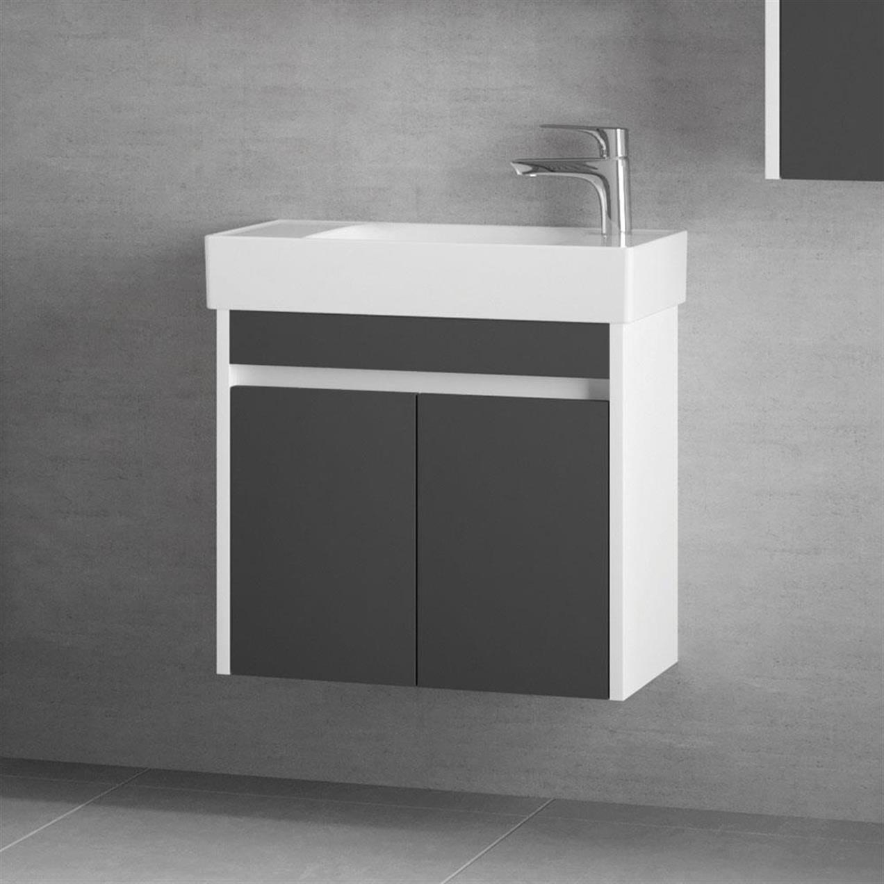 Denko Natalia 60 cm MDF Antrasit Gri Banyo Dolabı Takımı ve Boy Dolabı