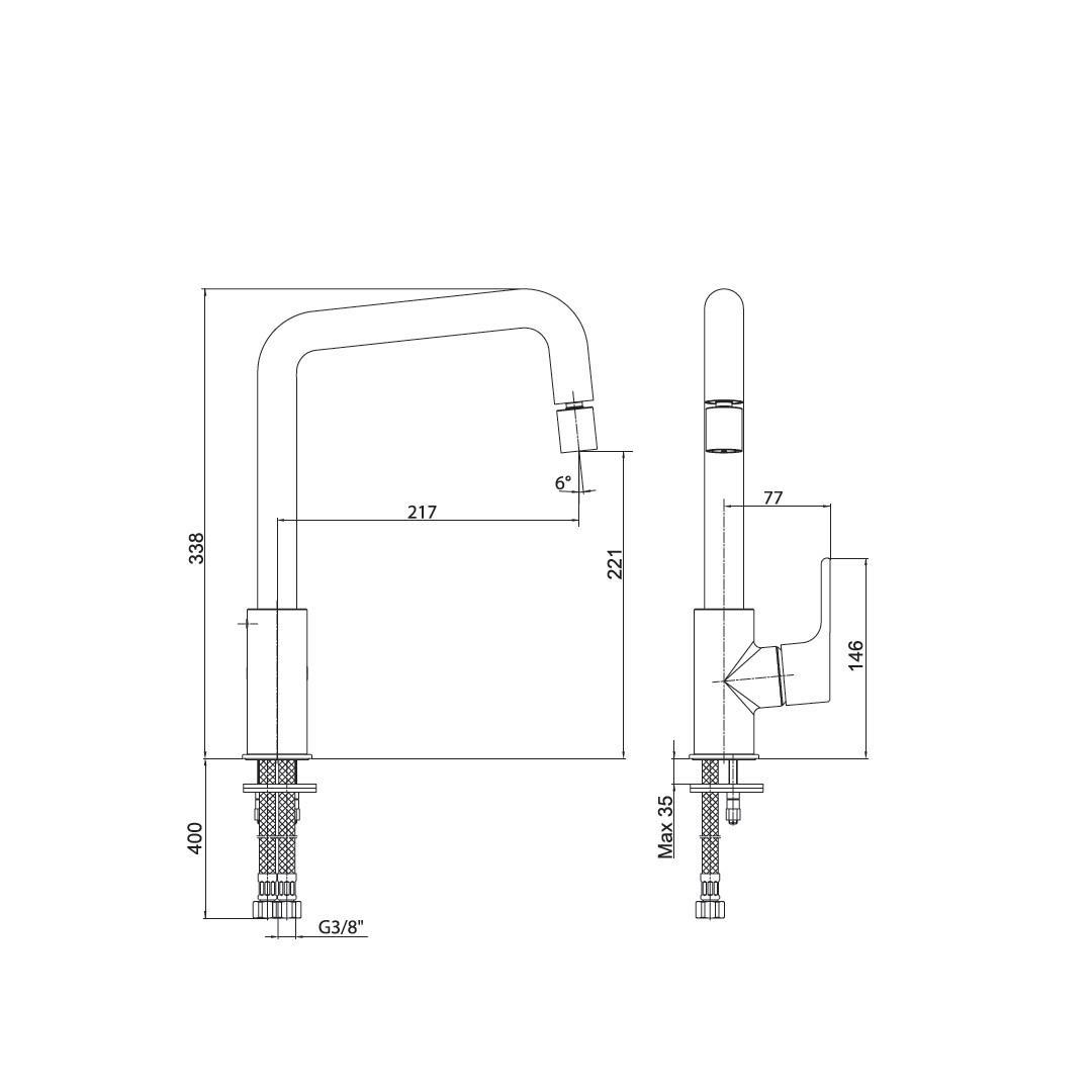 ECA Luna Lavabo Musluk, Eviye Mutfak ve Banyo Batarya Seti