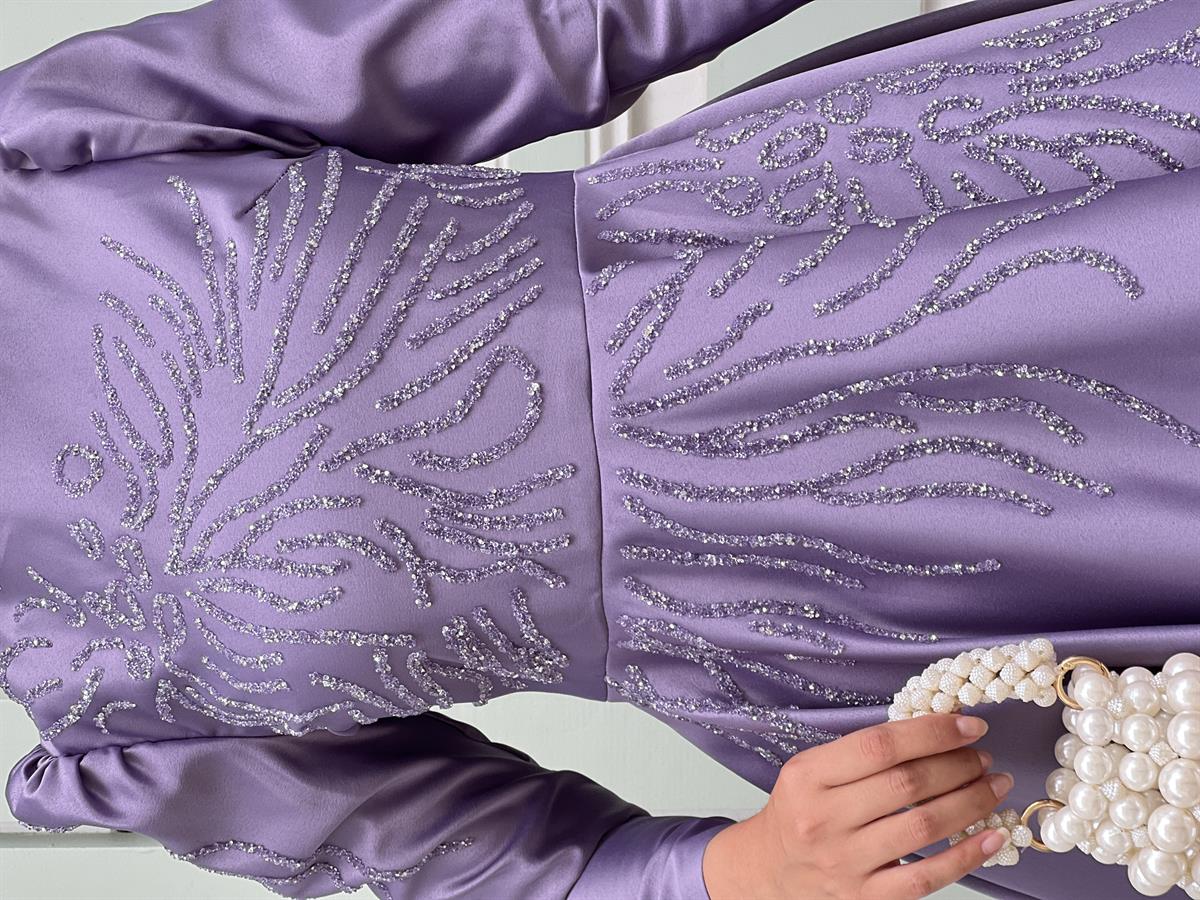 Meva – Lila Abiye Elbise