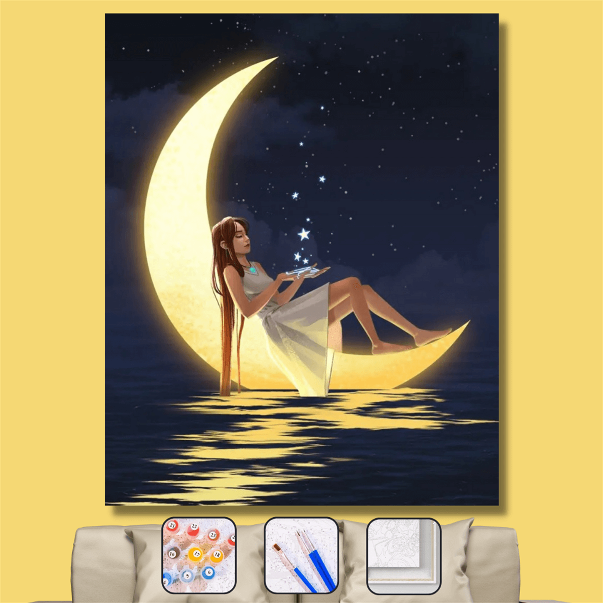 Yıldız Toplayan Kız Sayılarla Boyama Seti - Kendin Yap Hobi