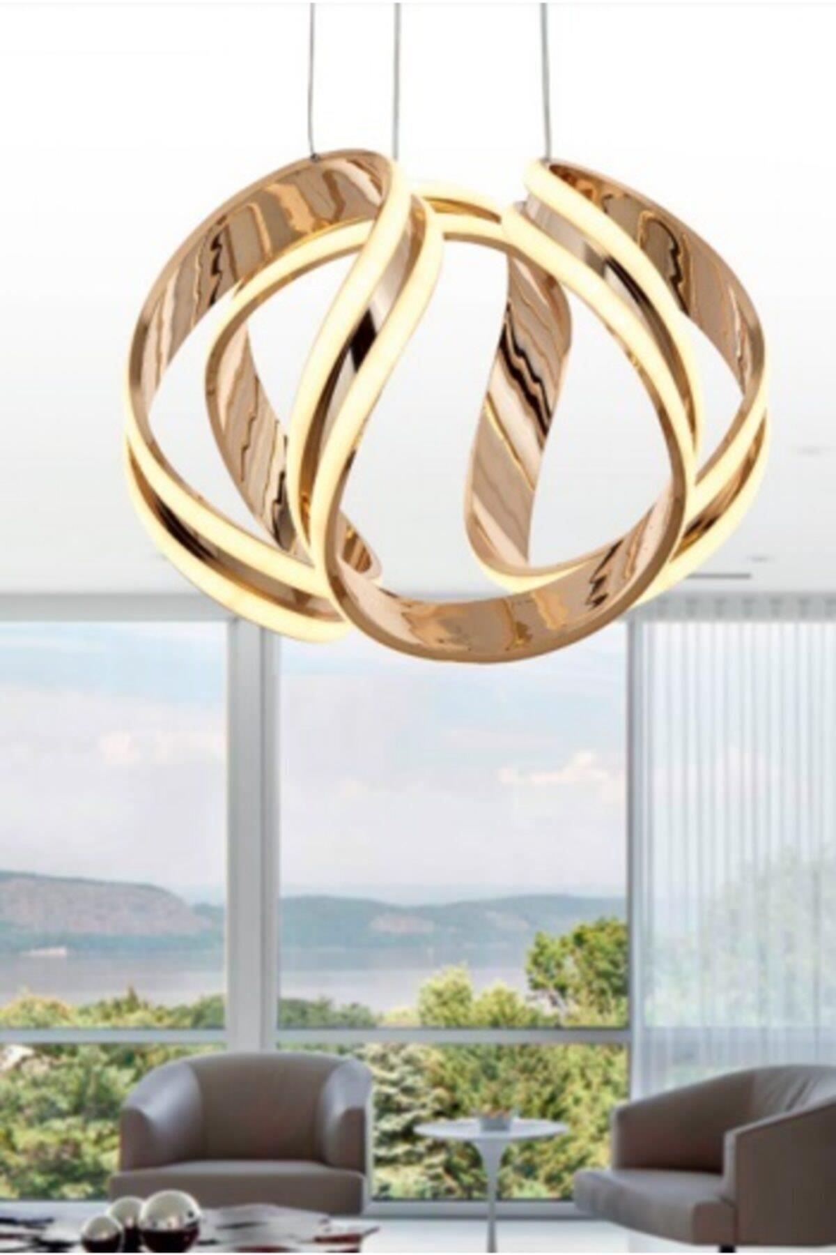 A Modern Sarkıt Power Led Avize Concept Ürün Ledli Avize Gold Sarı