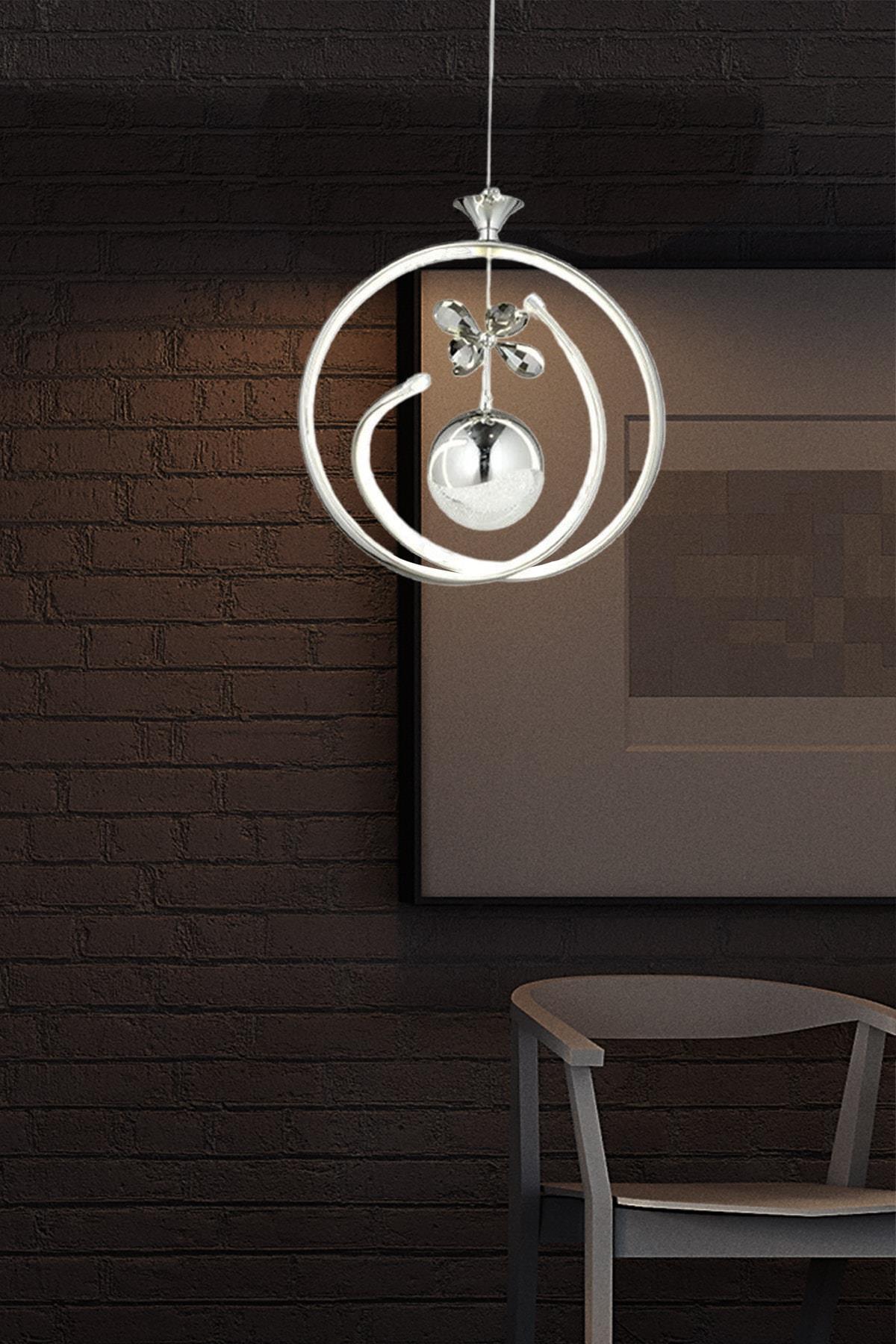 Luxury Modern Sarkıt Led Avize Krom Ledli Avize