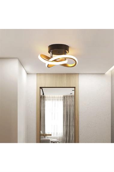 Modern Plafonyer Tavan Led Avize Gold Sarı Ledli Avize | Burenze