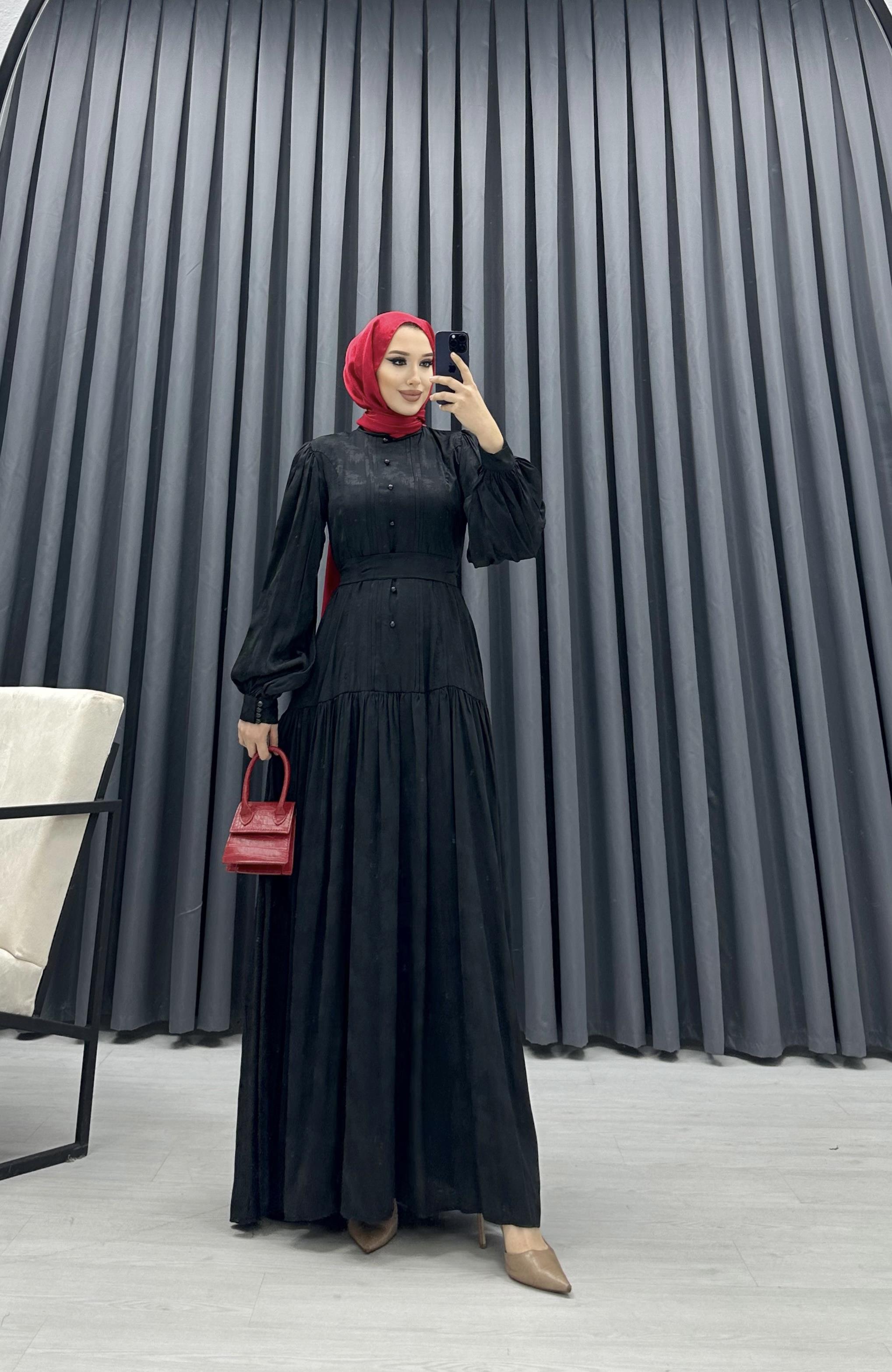 KEVSER MODEL ELBİSE SİYAH - Bezen Store