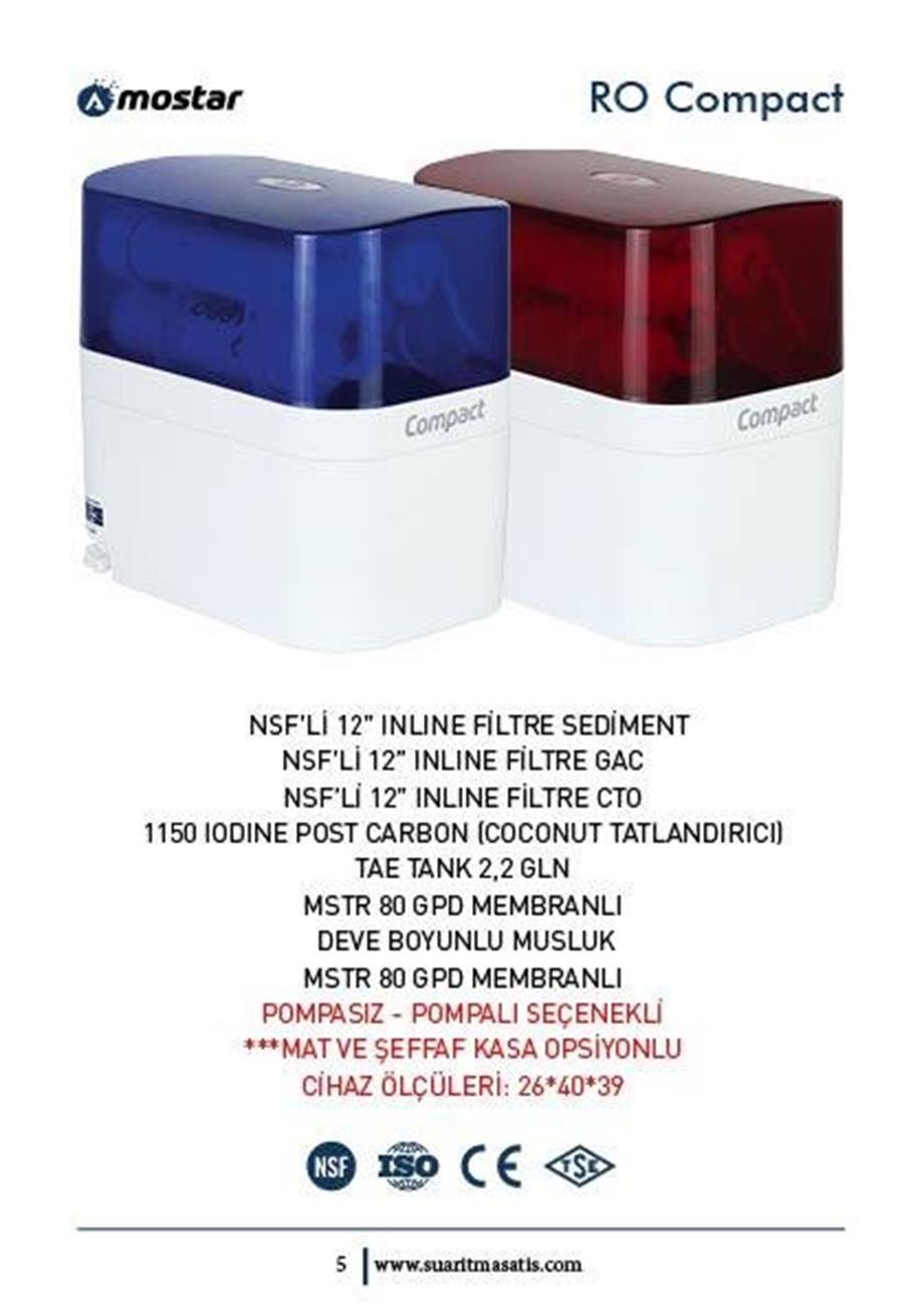 Mostar Compact Su Arıtma Cihazı Pompalı | Puhumarket
