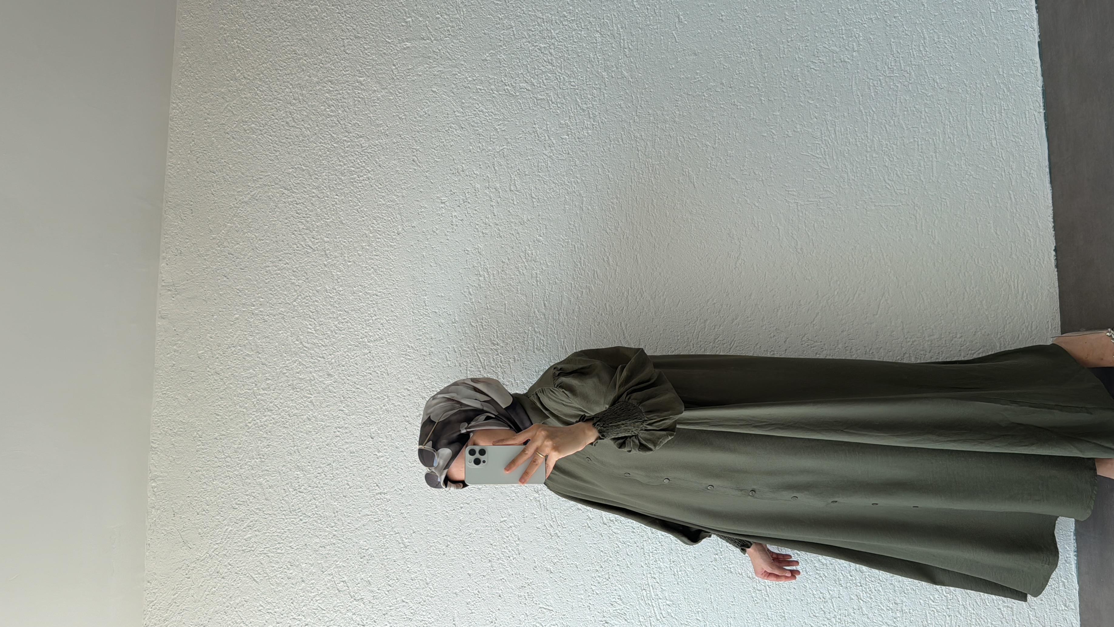 KOL GİPELİ SANTRA ELBİSE HAKİ