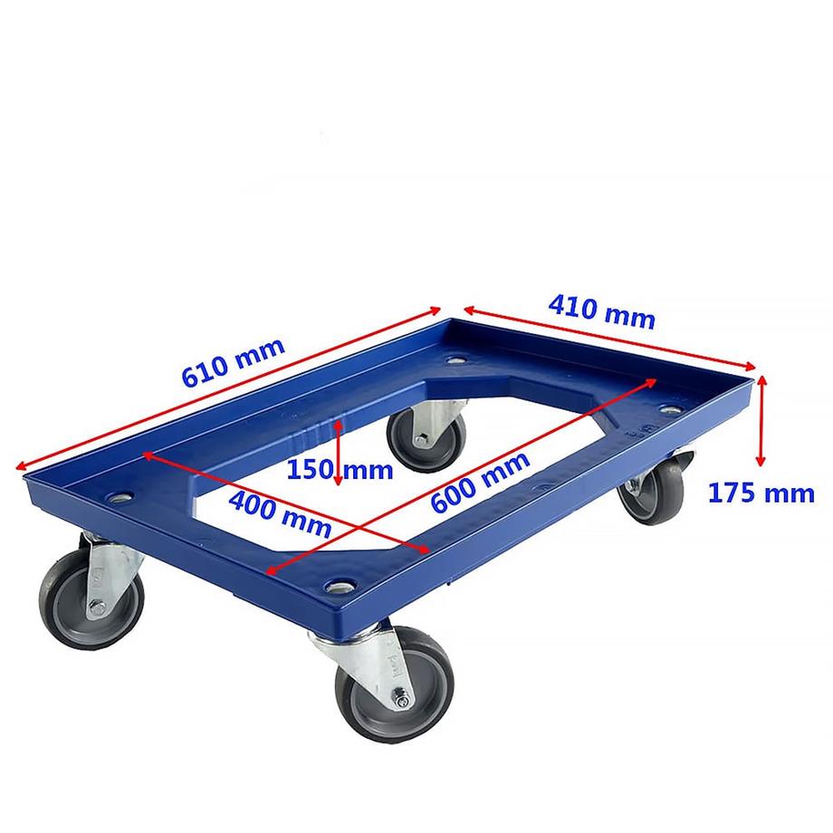 Profesyonel Şeffaf Taşıma Arabası 2 Teker Frenli 300 kg - 60x40 cm ...