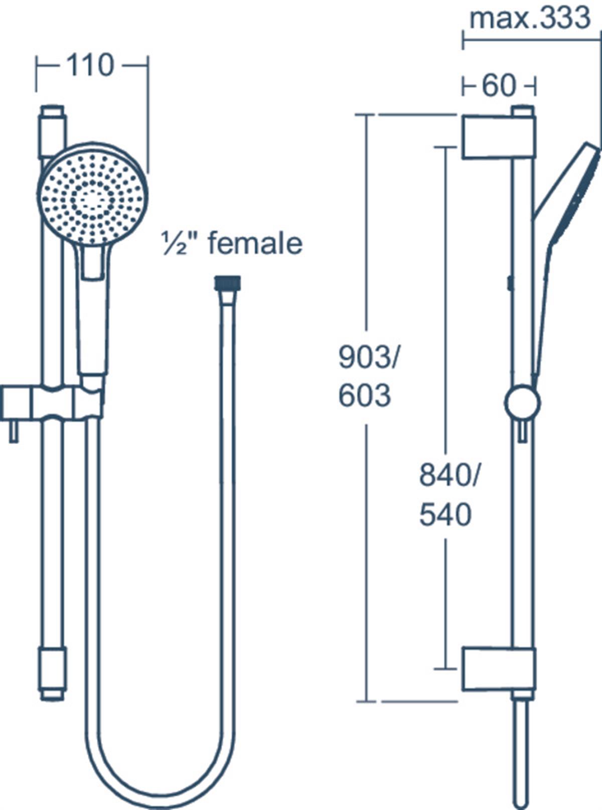 B2233AA IdealRain Evo Round 110 Sürgülü Duş Seti-60 cm Sürgü Ideal Standard 2352,90 TL