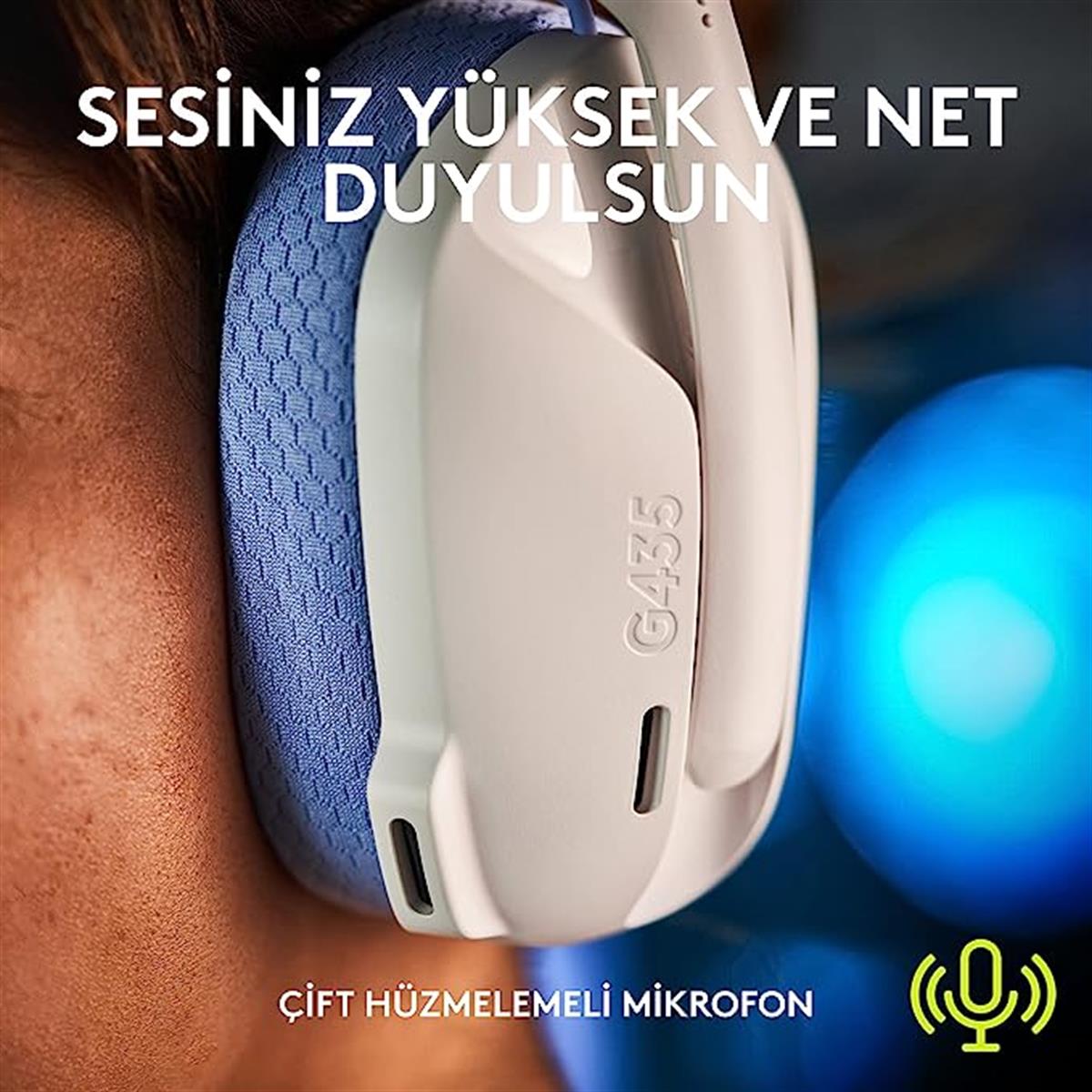 Logitech G G435 Lightspeed Kablosuz Oyuncu Kulaklığı - Beyaz - 981-001074