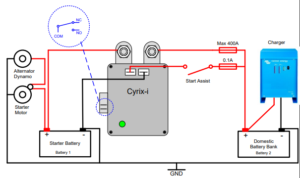 Cyrix-i 24V/48V 400A Battery Combiner