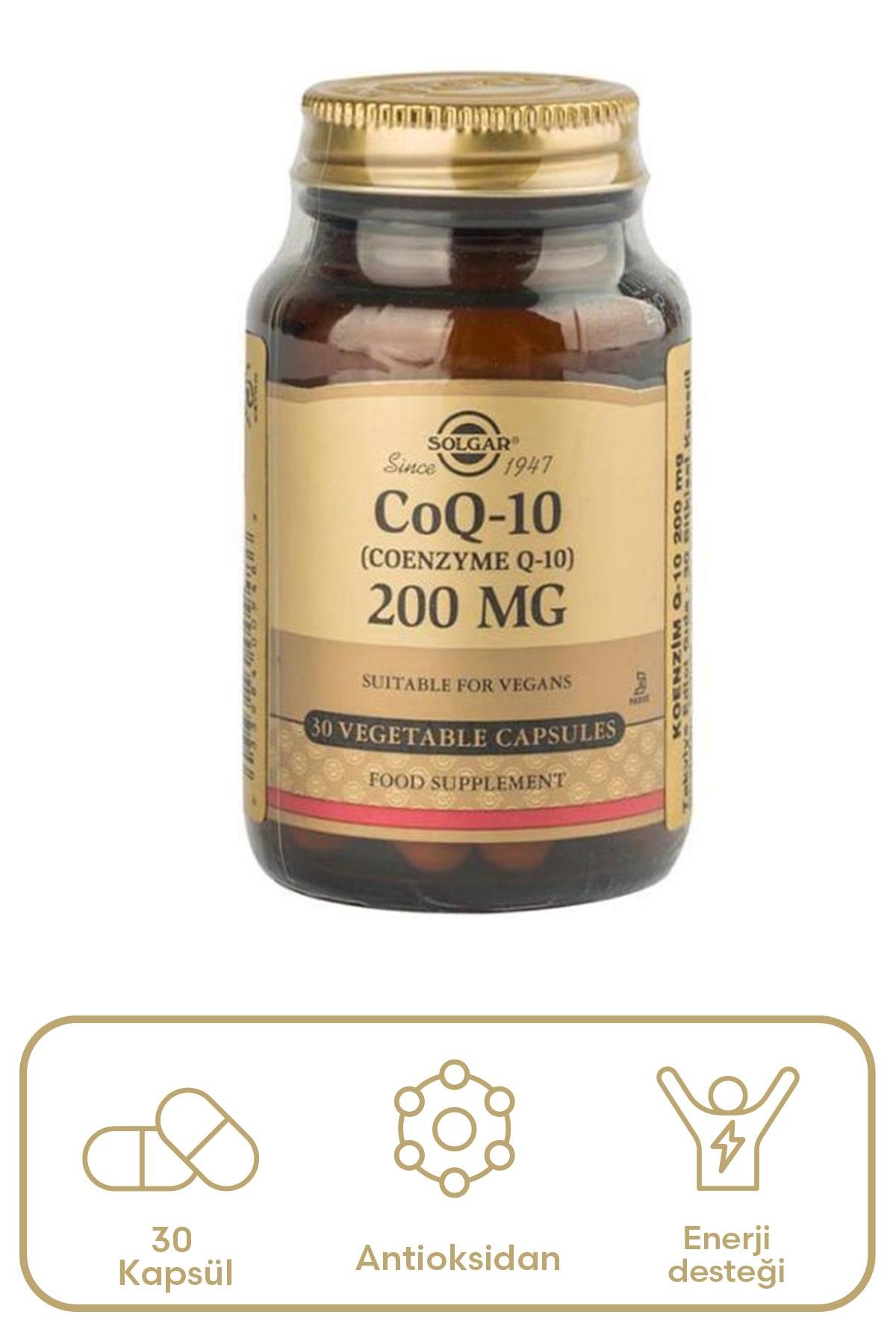 Solgar Coenzyme Q10 Koenzim Q10 Takviyesi 200 mg - 30 Kapsül | Eczaclick