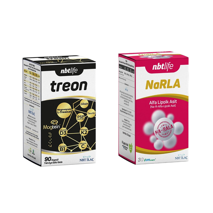 Nbt Life Treon Takviye Edici Gıda 90 Kapsül & Nbt Life Narla Alfa Lipoik Asit Takviye Edici Gıda ...