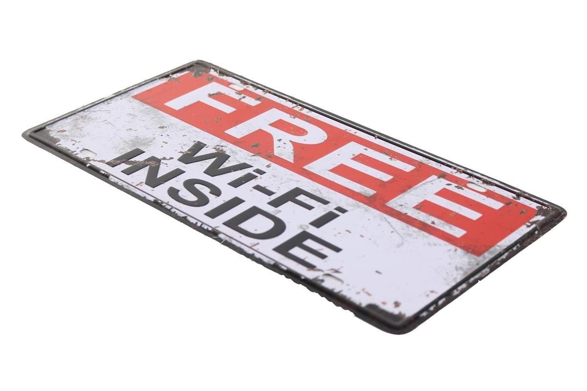 Free Wifi Retro Tabela Dekor Duvar Süsü Metal Tabela 30X15 Cm Dekohop 'da