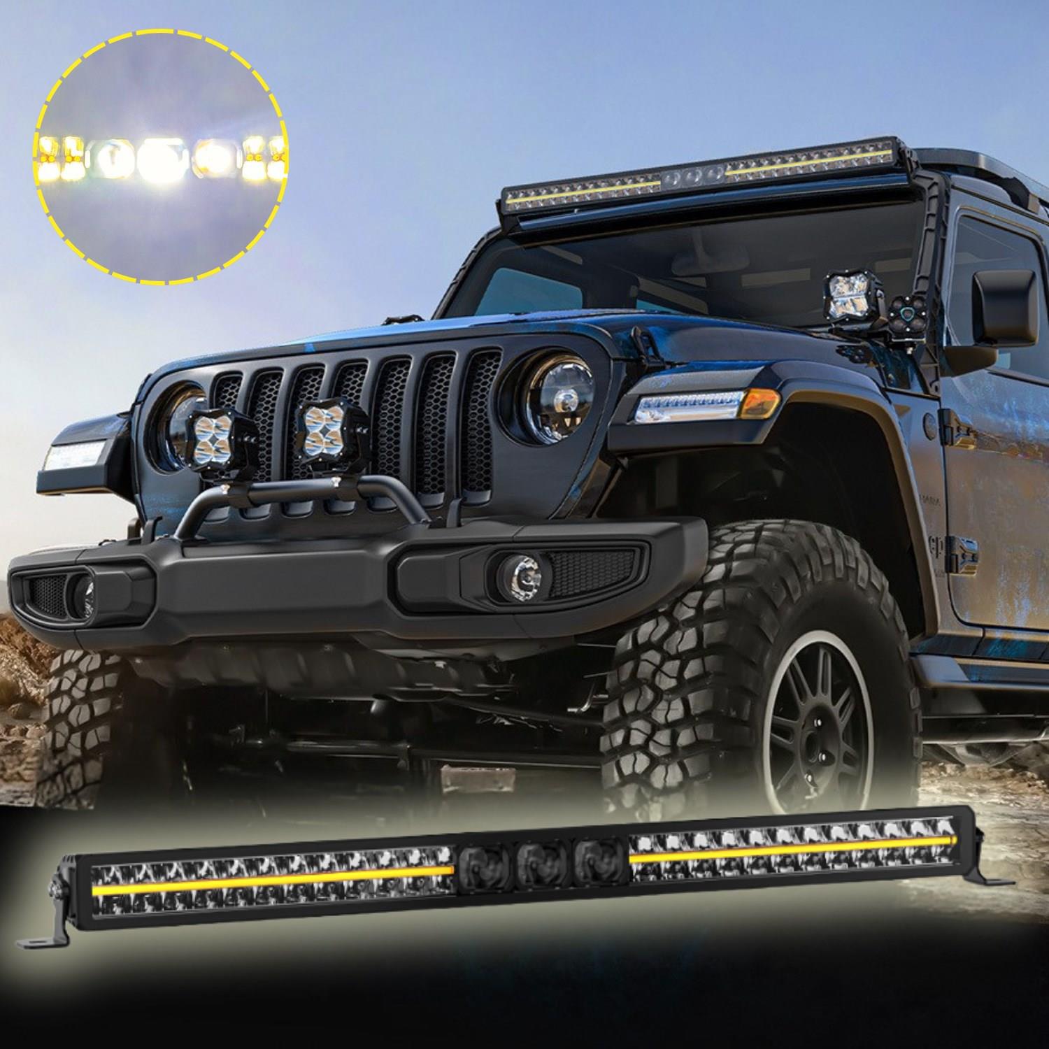 Off-Road Premium Tavan LED Bar 105 CM Beyaz Işık Projektör DRL Gündüz Led Metal Gövde 12-24V