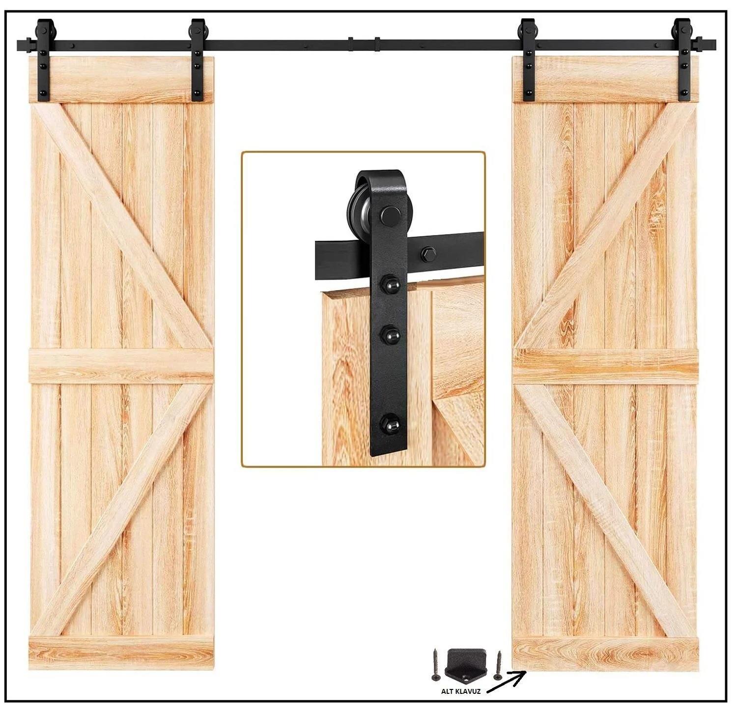 Ahır Kapı Çift Kanat Design 100s Sürgü Kayar Kapı Sistemi | Dizaynaks