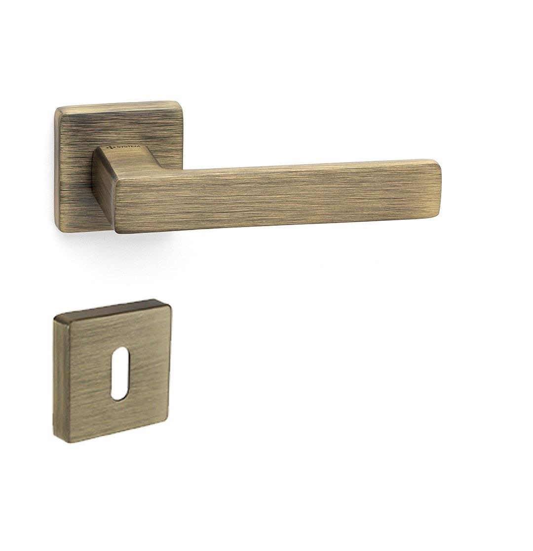 Fosil Rozetli Kapı Kolu Antik Bronz - Oda | Dizaynaks