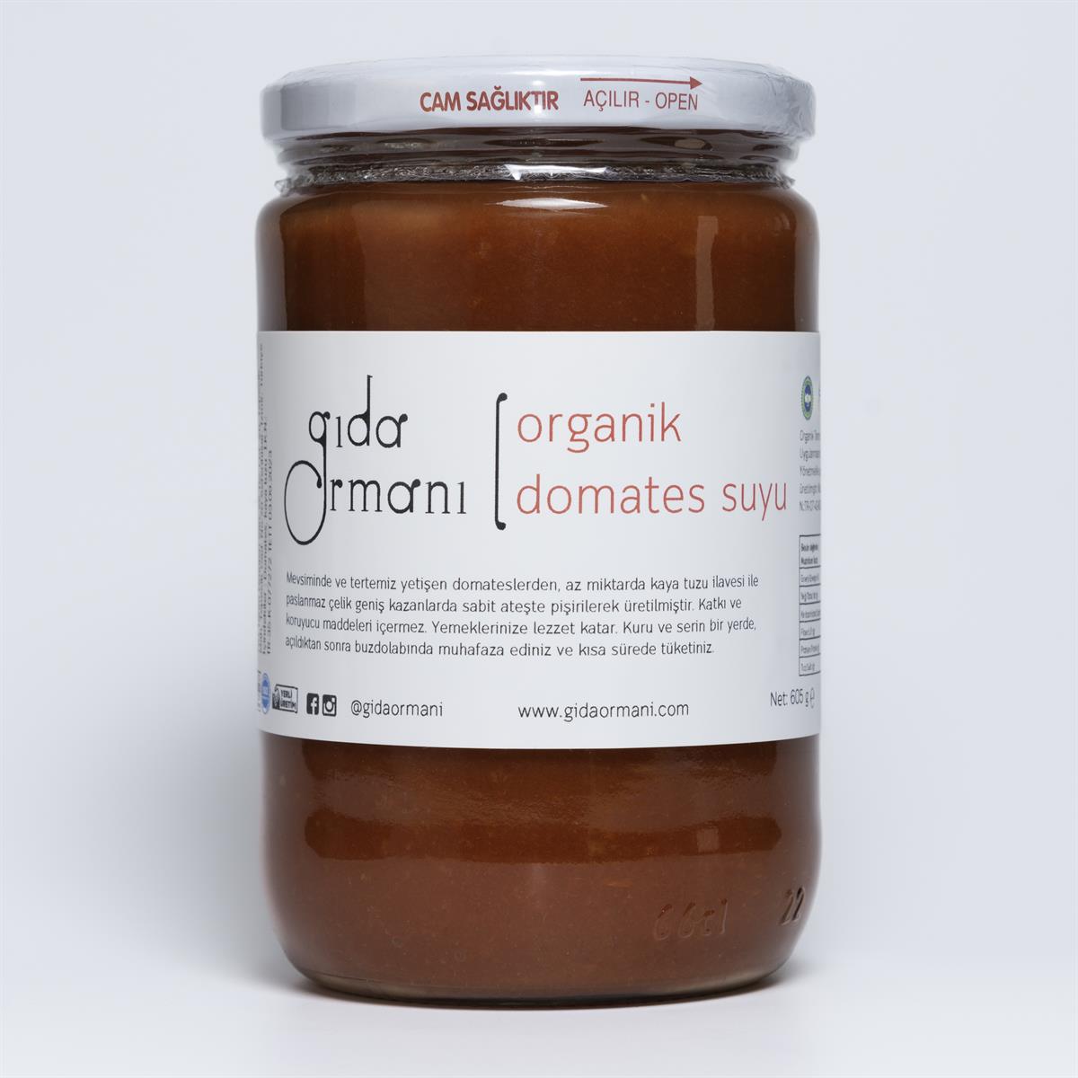 Organik Domates Suyu 605 g | Gidaormani.com