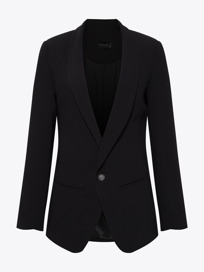 Uzun Blazer Ceket - Siyah - Rivus