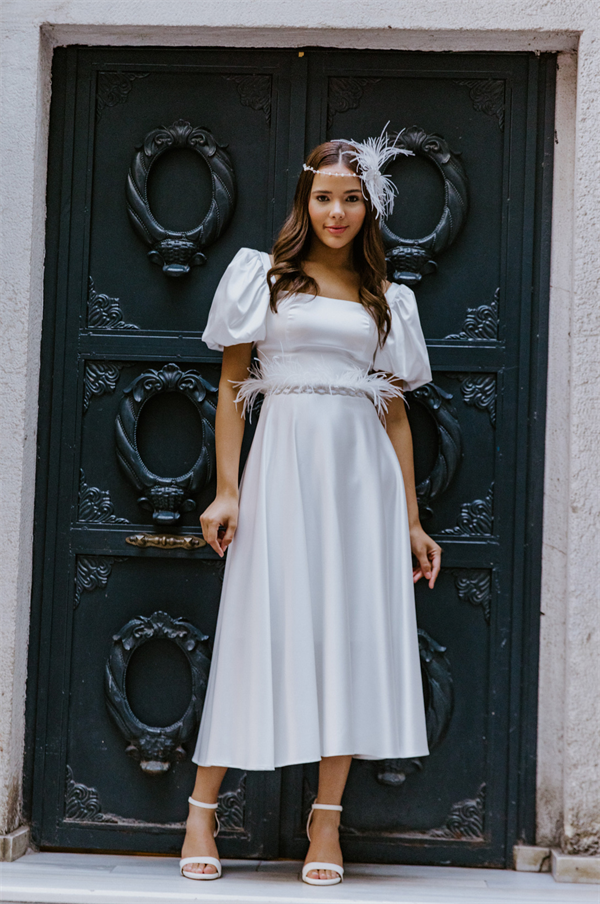 Beyaz Nikah Elbisesi Nişan Elbisesi Söz Elbisesi İsteme Elbisesi