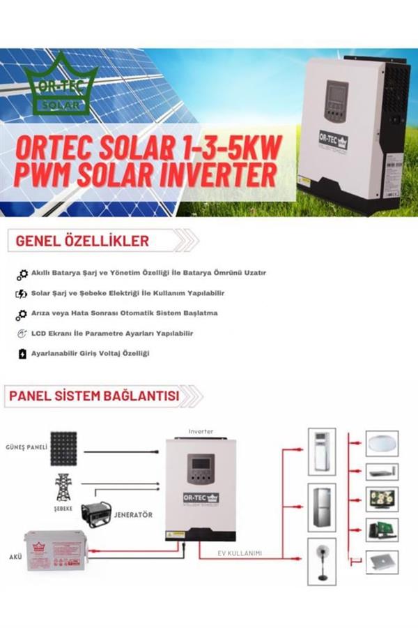 ORTEC SOLAR 12V 1KW PWM AKILLI İNVERTER | Enerjitoptan
