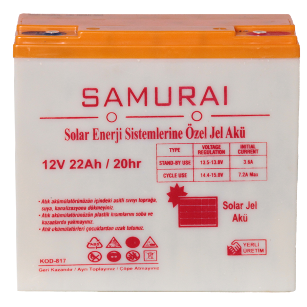 SAMURAI 12V 20AH SOLAR SİSTEM AKÜSÜ | Enerjitoptan