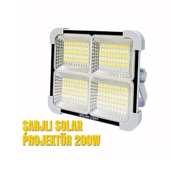 Cata CT-4698 Taşınabilir Şarjlı Solar Led Projektör 200W 6400K ...