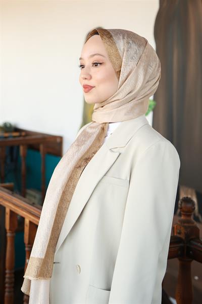 Monogram Desenli Şal Modelleri | Hint İpek