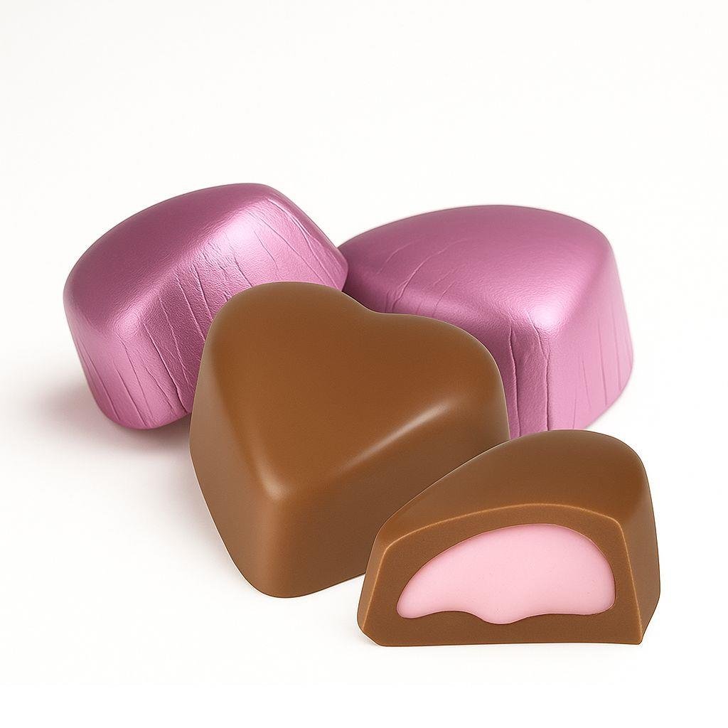 Çilek Dolgulu Sargılı Kalp Çikolata 150 g