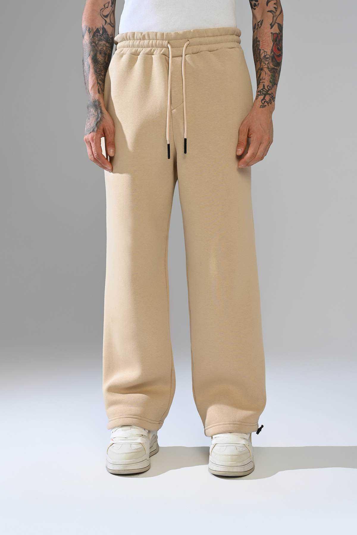 Wholesale Men Beige Sweatpants Wholesale Sweatpants