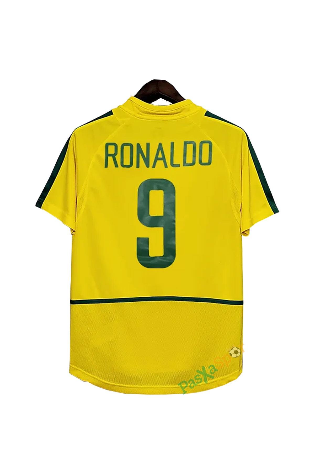 Nostalji Brezilya 2002 Dünya Kupası Finali Ronaldo Iç Saha Retro Forması Nostalji Brezilya 2002 Dünya Kupası Finali Ronaldo Iç Saha Retro Forması