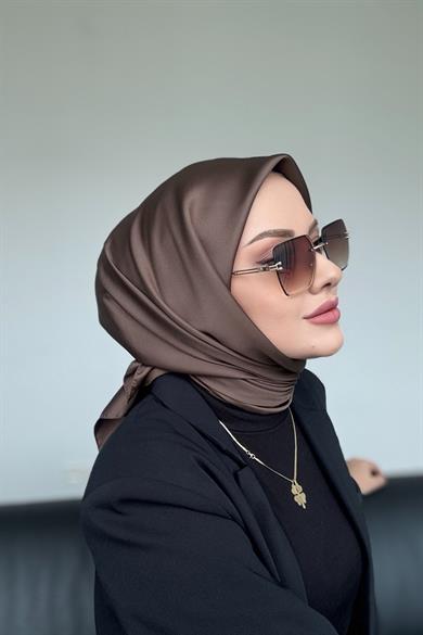 İpeksi jakar esarp kahve