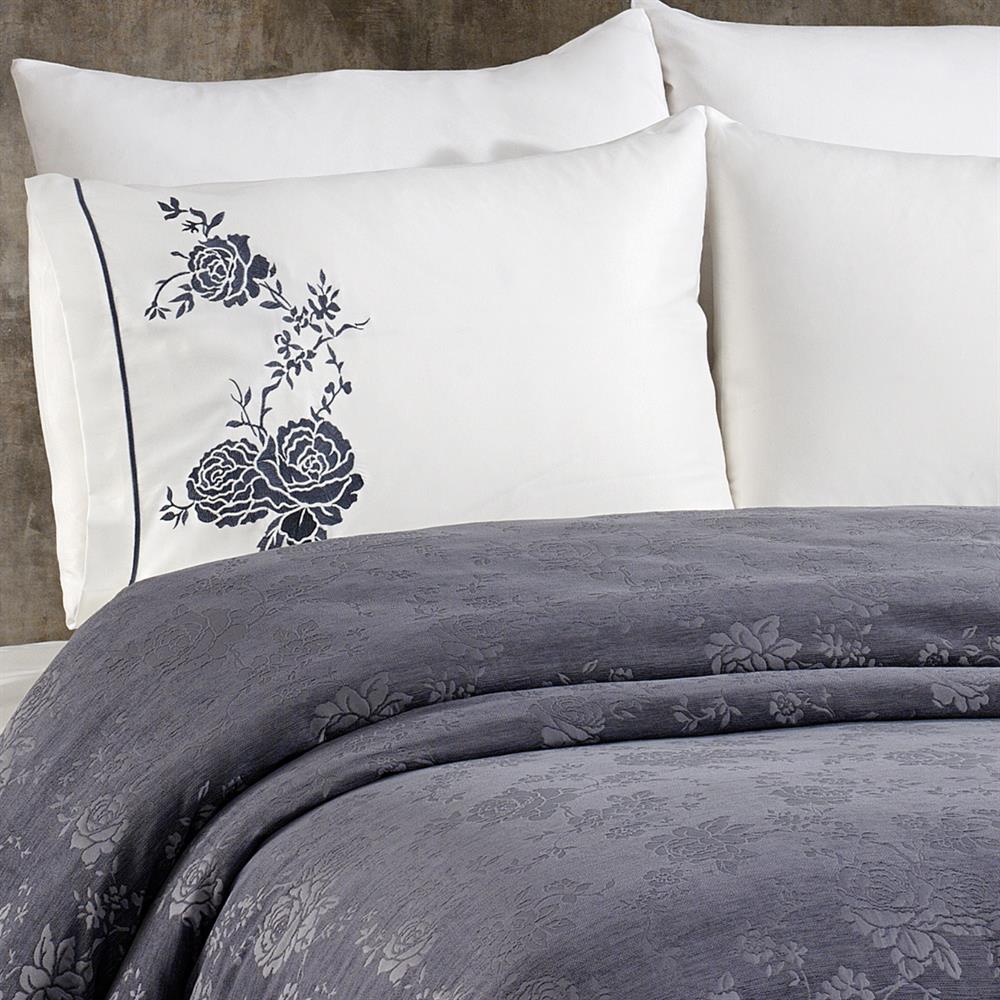 Rüya 6 Parça Pamuk Saten Şönil Pike Örtülü Nakışlı Çift Kişilik Pike ...