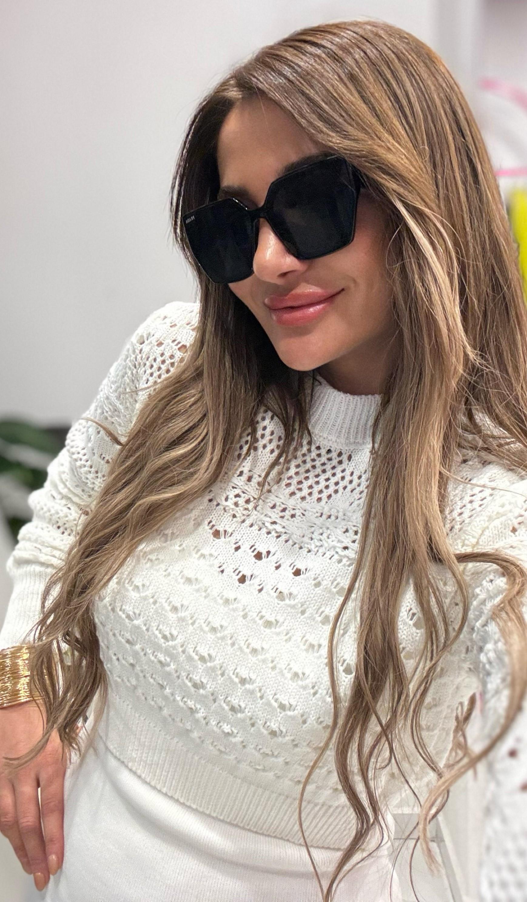 Triko Elbise İkili takımdır crop -Beyaz