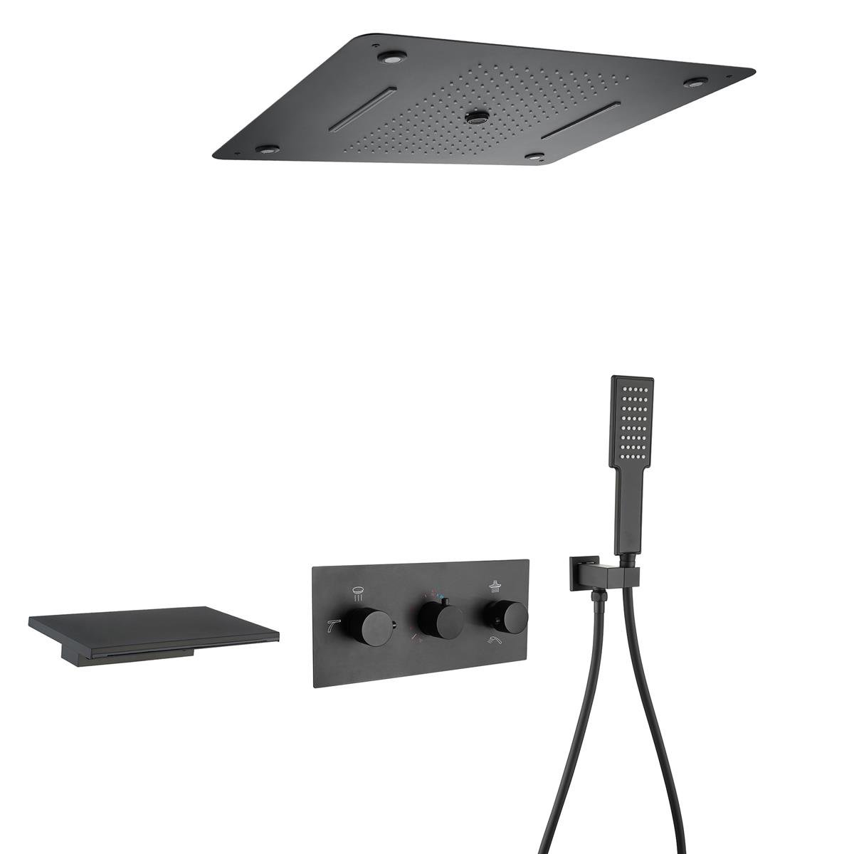 Mayra 3 Fonskiyonlu Tepe Duş Seti Matt Black | Mase Mode