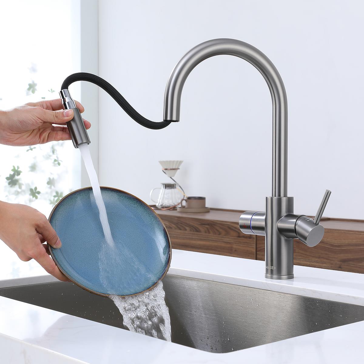 Solar 4'ü 1 Arada Anında Kaynar Su Batarya Sistemi (Gun Metal) | Mase Mode