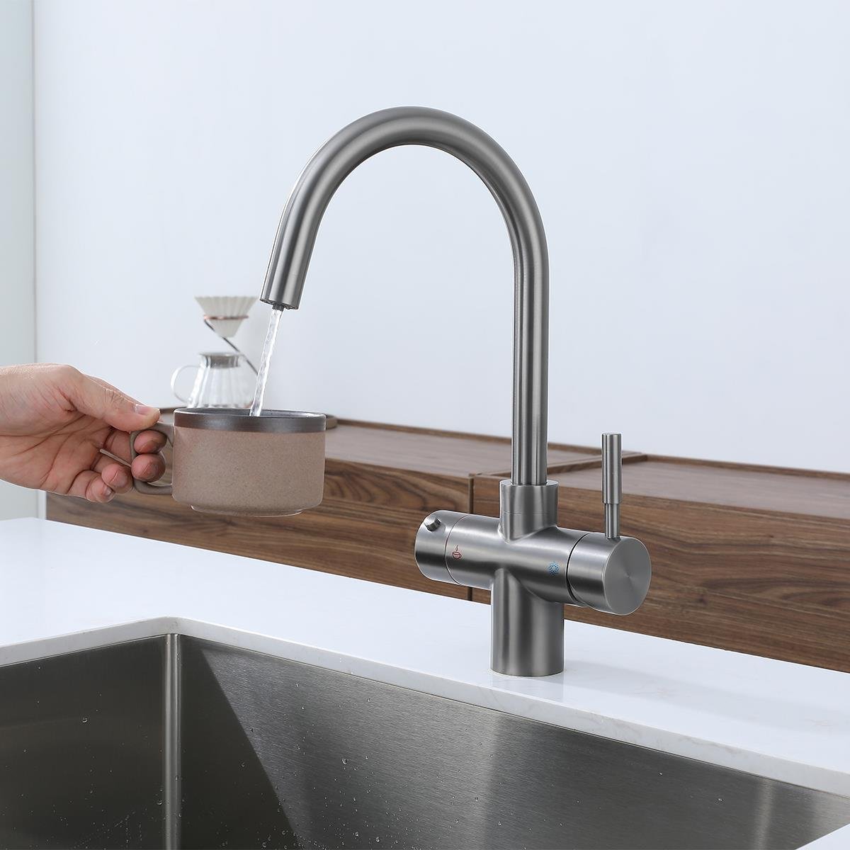 Sparkling 6'sı 1 Arada Anında Kaynar Su ve Soda Batarya Sistemi (Gun ...