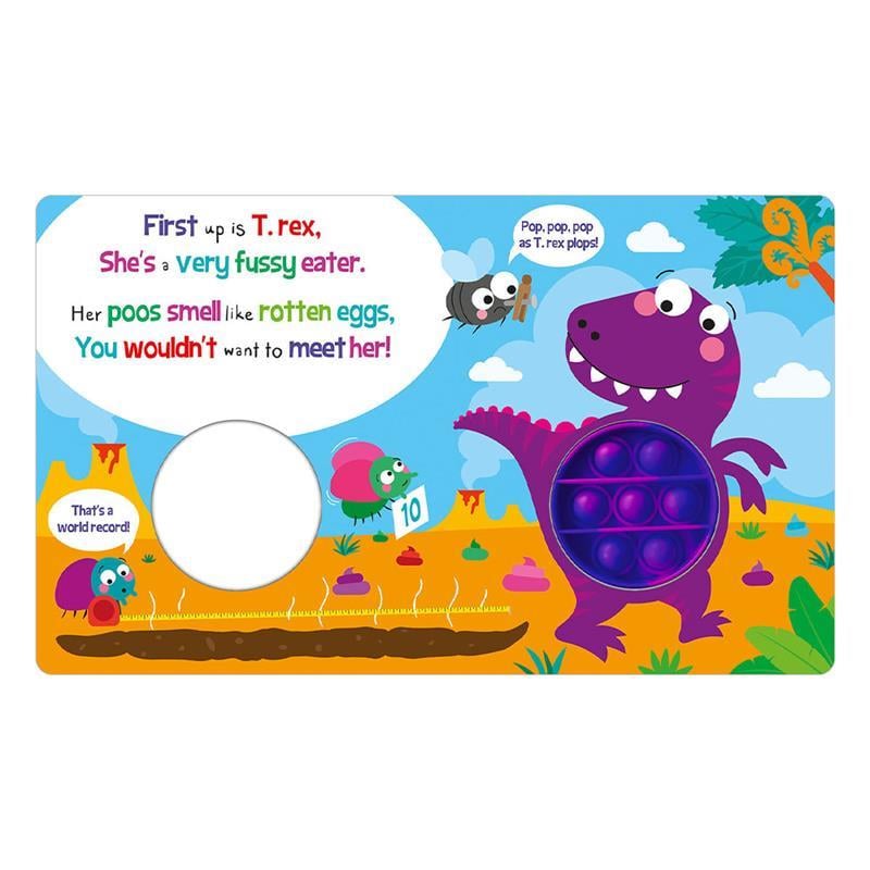 Push And Pop Jurassic Poop - Board Book - Çocuk Kitabı - Racuun