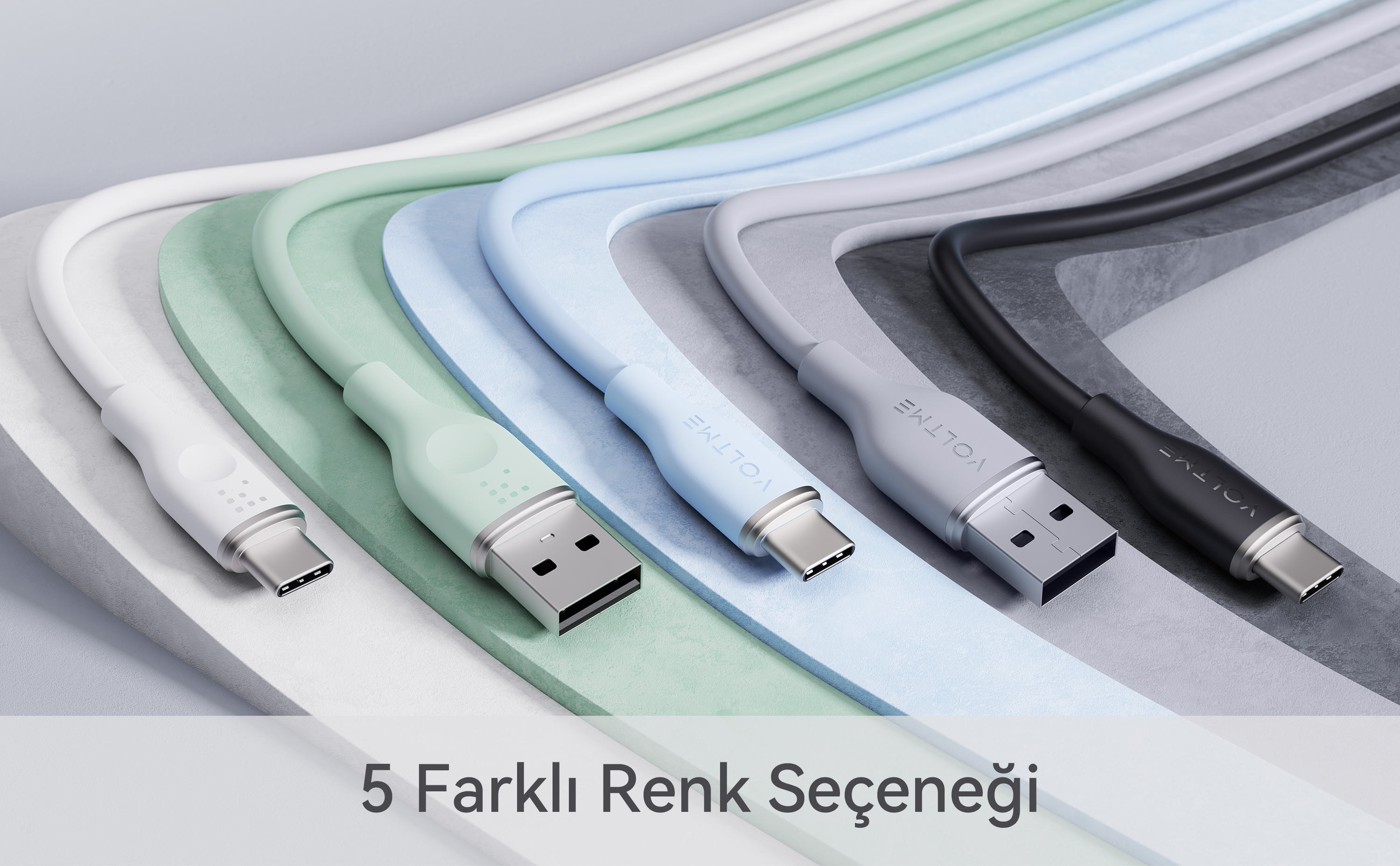 Voltme C2001 Powerlink Moss Şarj Kablosu 1M 3A- Beyaz