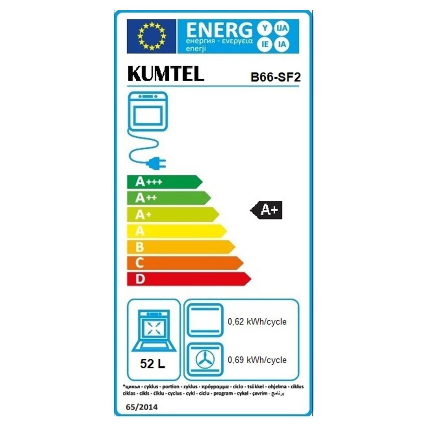 Kumtel Antrasit (Gri) Cam Ankastre Fırın 4 Prog. B66-SF2(MT)