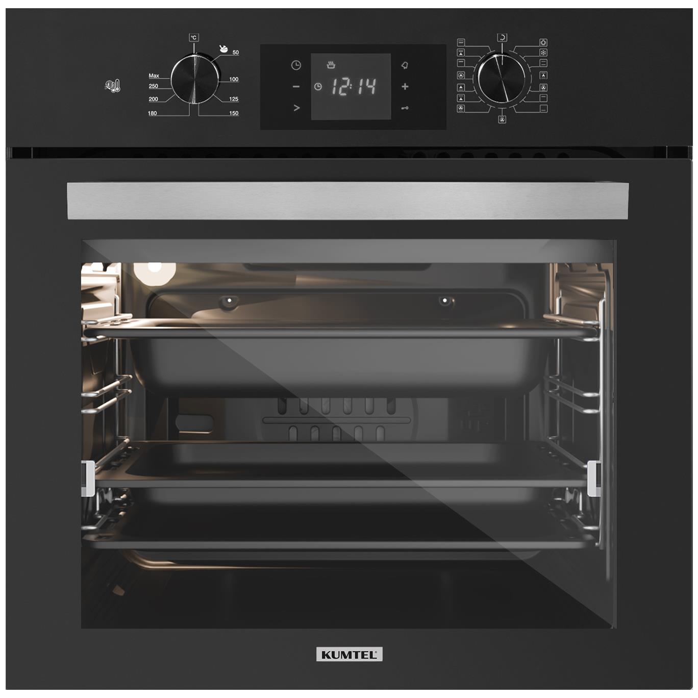 Kumtel Dijital Metalik Gri Cam Ankastre Fırın 15 Prog. B66-M3(DDT)