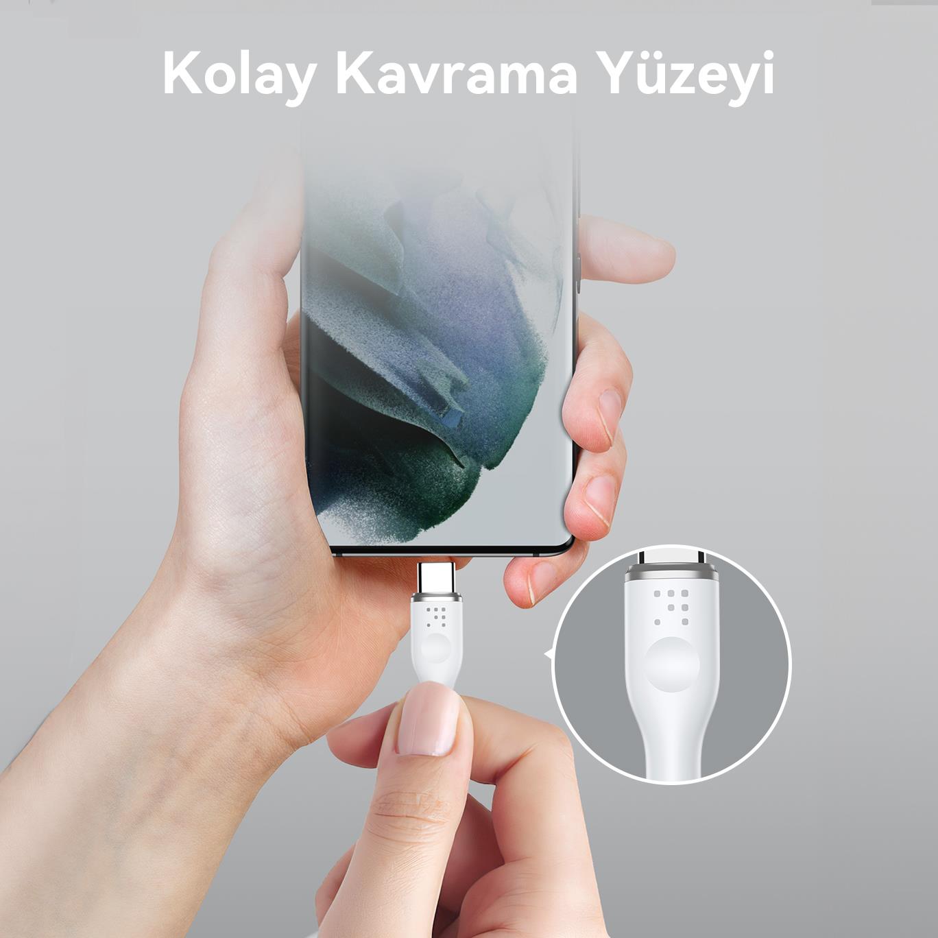 Voltme C2021 Powerlink Moss Şarj Kablosu 1M 3A- Beyaz