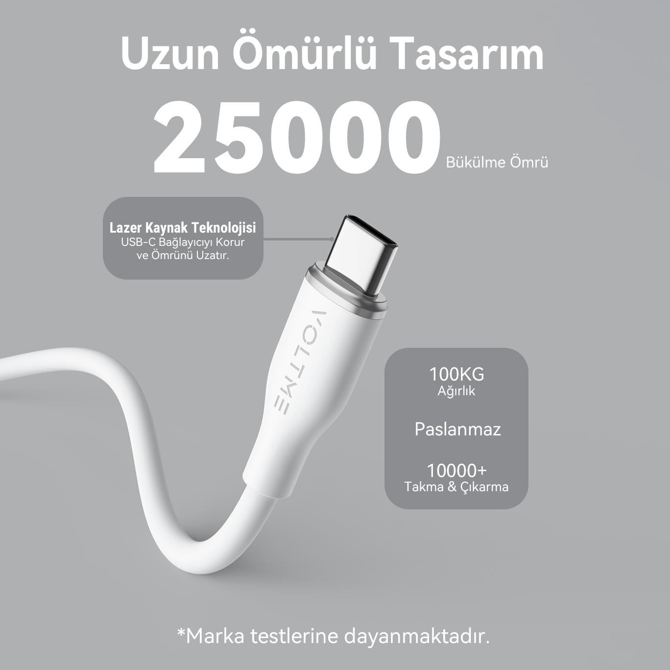 Voltme C2026 Powerlink Moss Şarj Kablosu 1.8M 3A- Beyaz