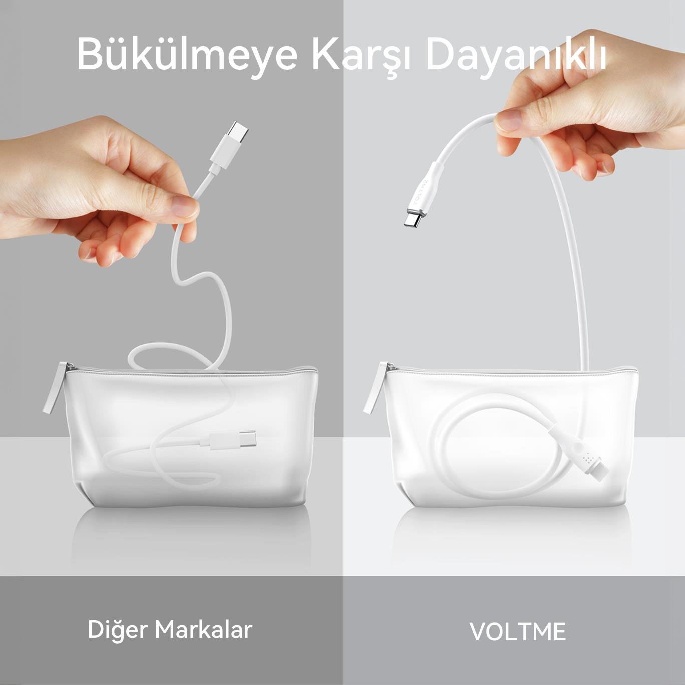 Voltme C2026 Powerlink Moss Şarj Kablosu 1.8M 3A- Beyaz