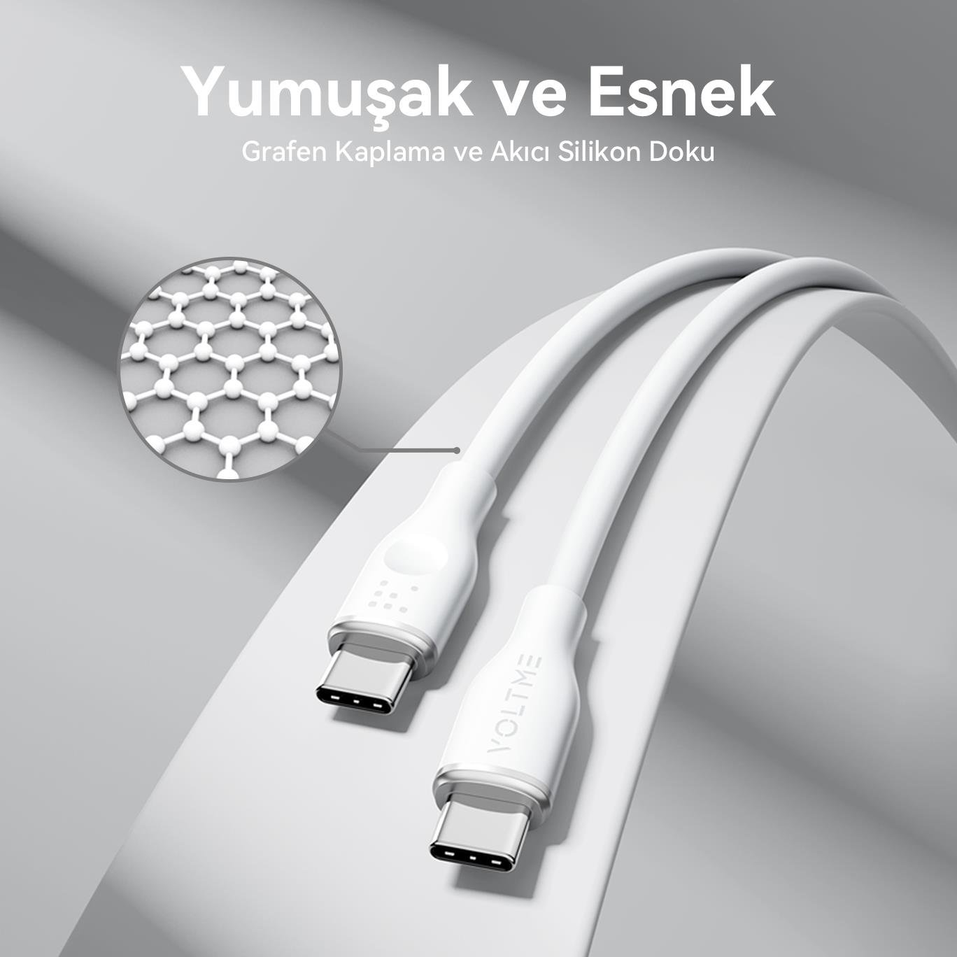 Voltme C2026 Powerlink Moss Şarj Kablosu 1.8M 3A- Beyaz