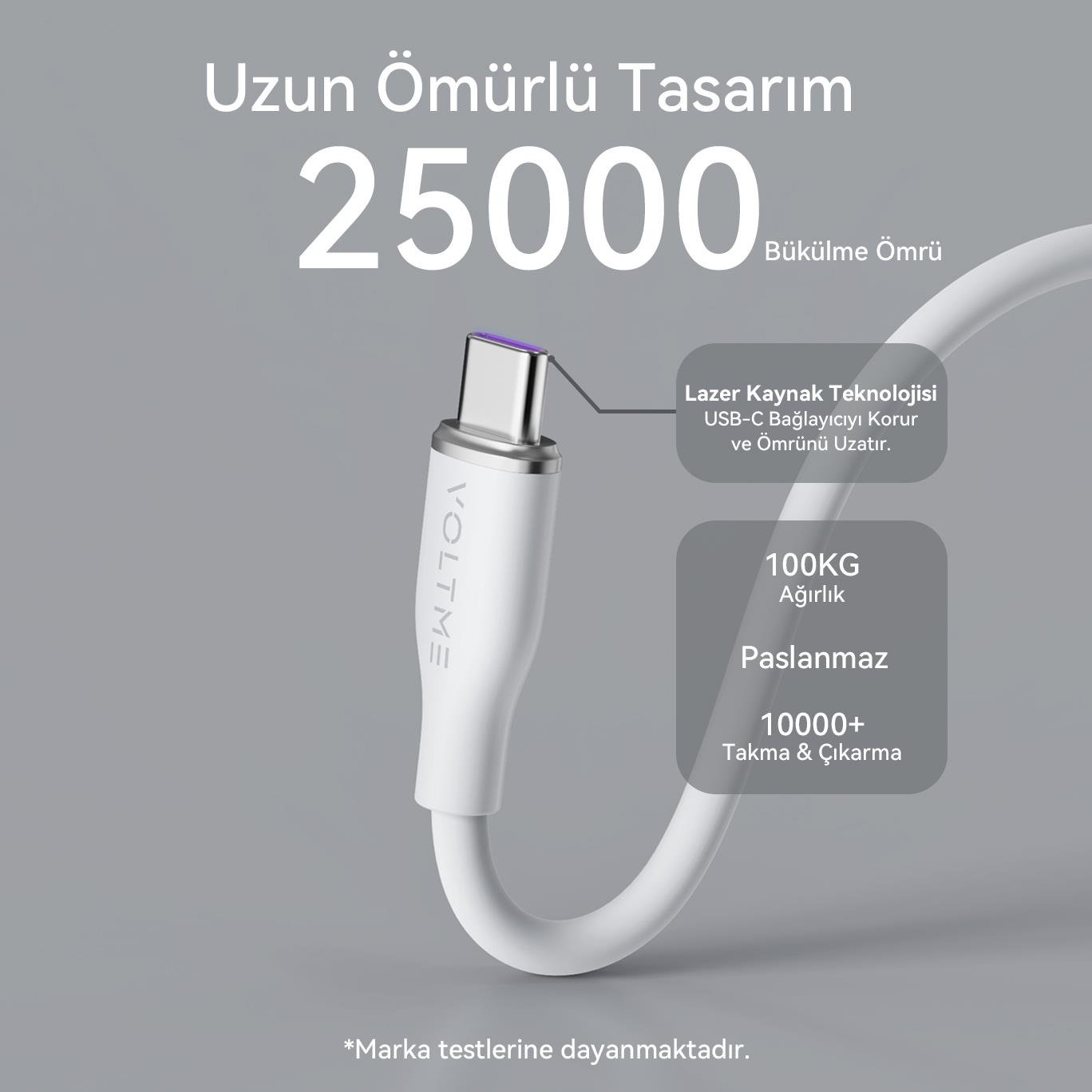 Voltme C2036 Powerlink Moss Şarj Kablosu 1.8M 5A- Beyaz