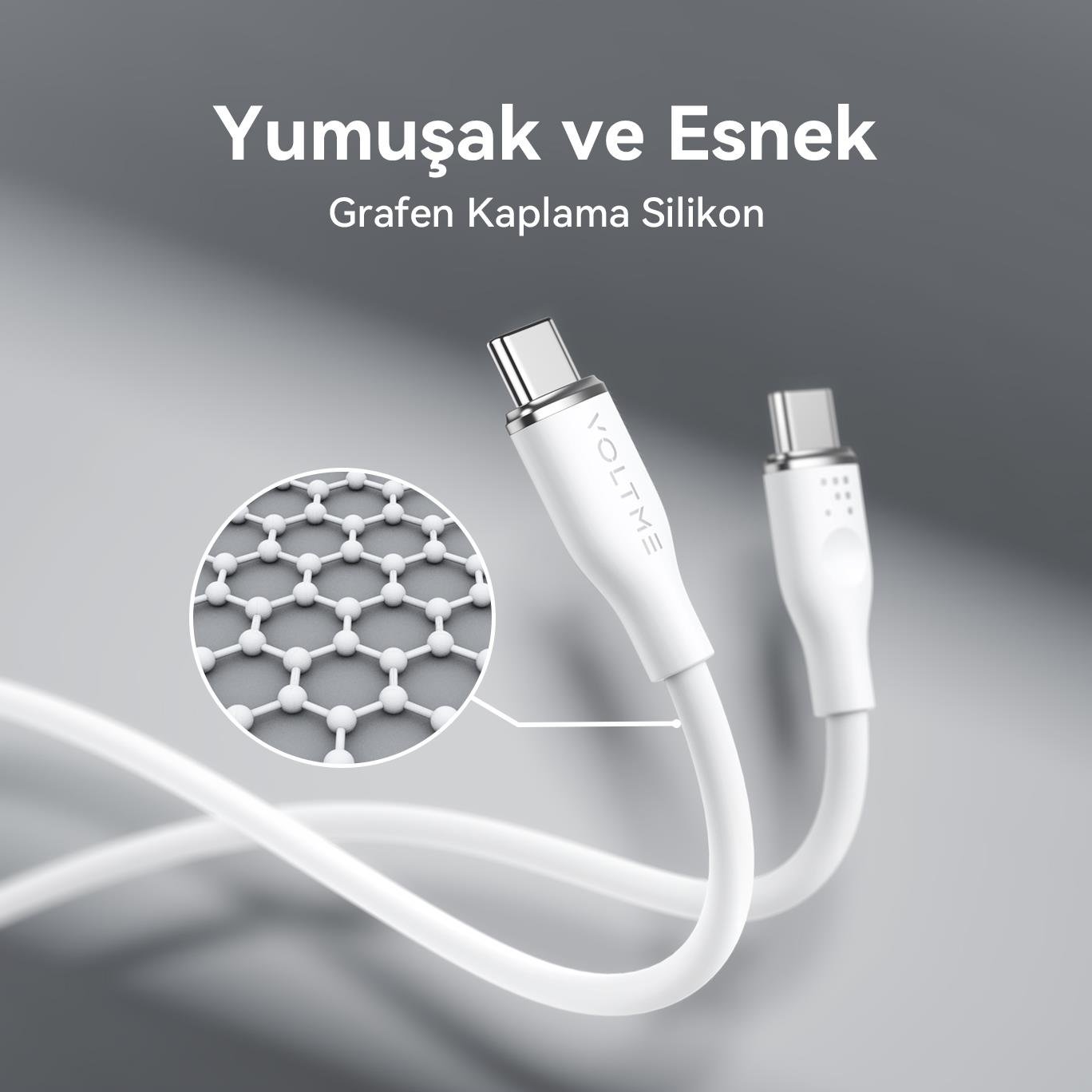 Voltme C2036 Powerlink Moss Şarj Kablosu 1.8M 5A- Beyaz