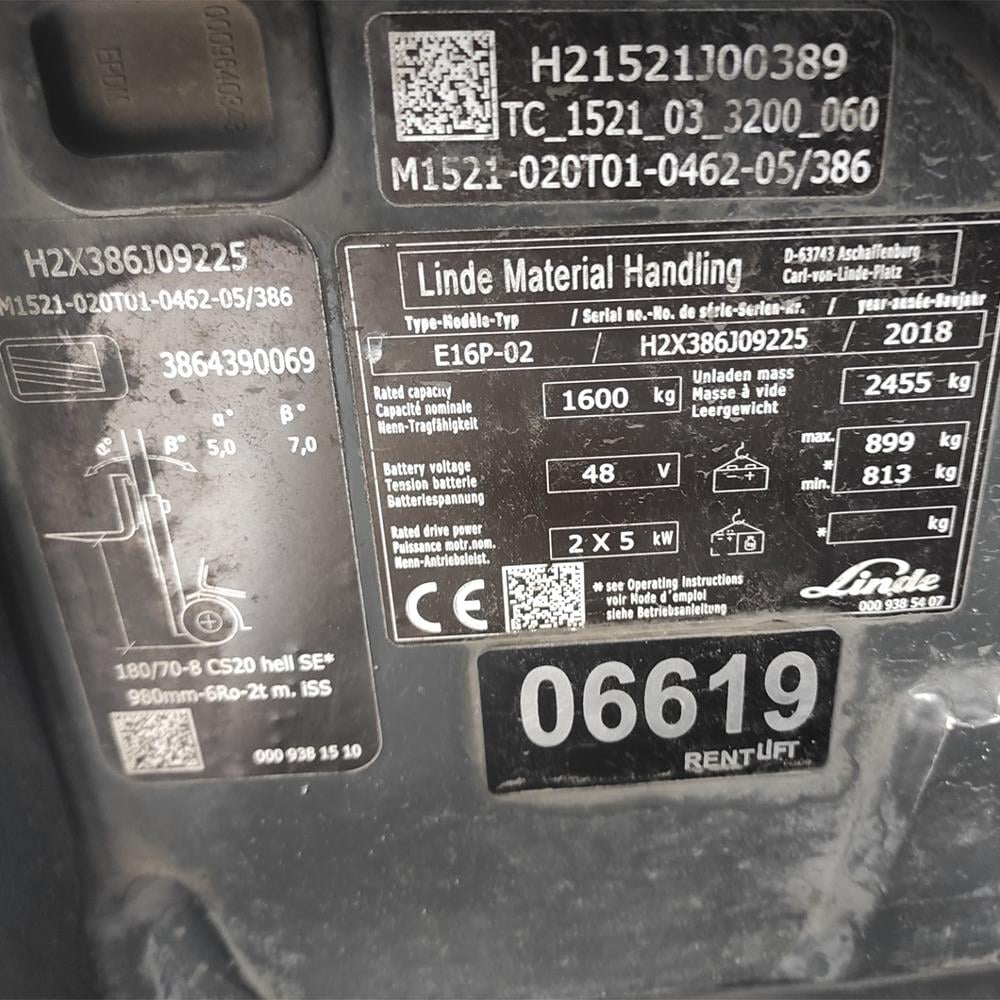LINDE E16P-386 Elektrikli Forklift (F1.6619) [UDK]