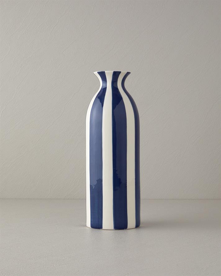 Exotic Strip Seramik Vazo Lacivert